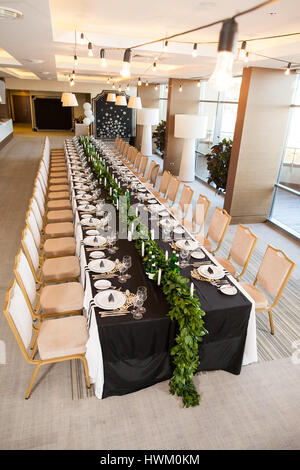 wedding reception table layout top table with white tablecloths and ...