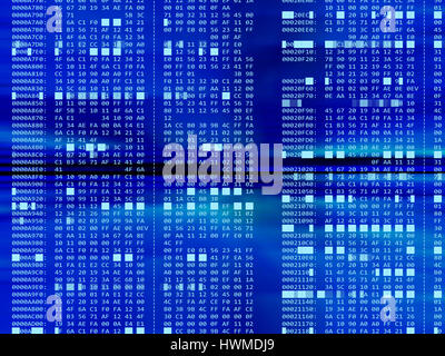 3d illustration of hexadecimal machine code Stock Photo - Alamy
