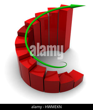 abstract 3d illustration of raising charts with arrow Stock Photo - Alamy