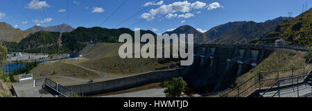 A panorama of the Benmore Hydro station. With a generating capacity of ...