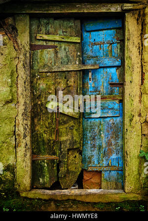 rustic door abstract at Meghalaya India Stock Photo - Alamy