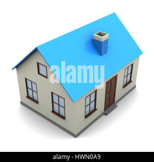 3d illustration of generic house model over white background Stock ...