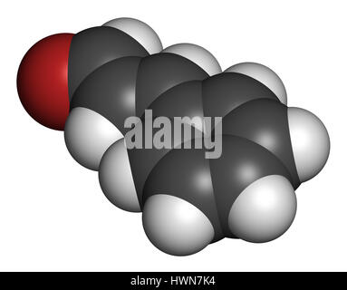 Cinnamaldehyde (cinnamic aldehyde) cinnamon flavor molecule. 3D ...
