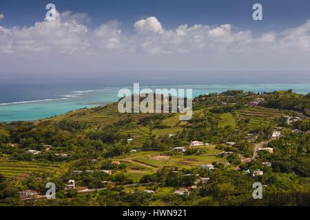 Mauritius, Rodrigues Island, South Rodrigues, view of lagoon from ...