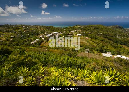 Mauritius, Rodrigues Island, Mont Lubin, south coast view from Mont ...