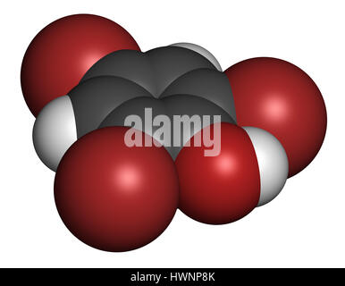 Tribromophenol (TBP, 2,4,6-Tribromophenol) molecule. Used as fungicide ...