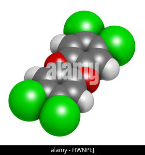 2,4,5-trichlorophenoxyacetic acid (2,4,5-T) herbicide molecule ...