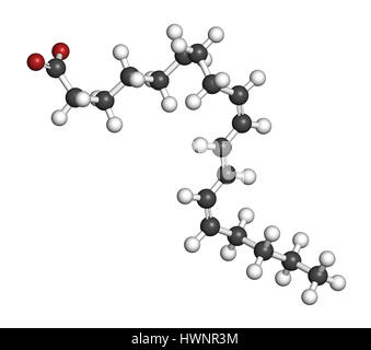 Punicic acid (trichosanic acid) molecule. Fatty acid present in ...