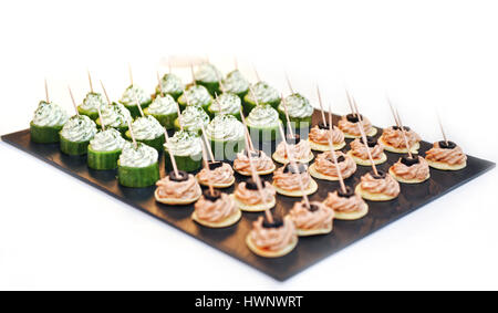 Assorted savoury snacks on festive table .Holiday Appetizers Stock ...