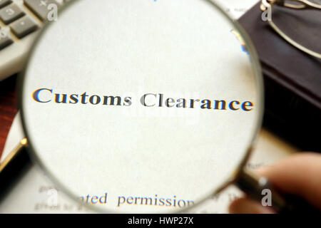 Customs Declaration Form Invoice Freight Parcel Concept Stock Photo - Alamy