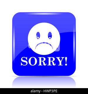 Sorry icon. Sorry website button on green low poly background Stock ...