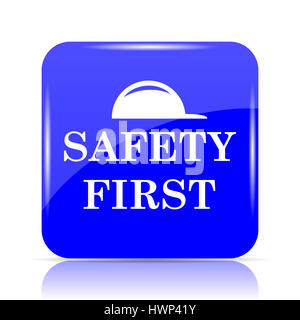 Safety first icon. Safety first website button on white background ...