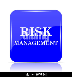 Risk management icon. Risk management website button on white ...