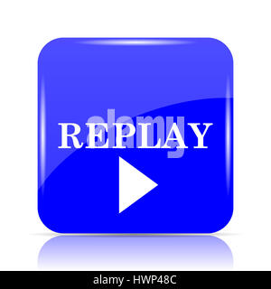 Replay icon. Internet button on white background Stock Photo - Alamy