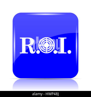 ROI icon. ROI website button on green low poly background Stock Photo ...