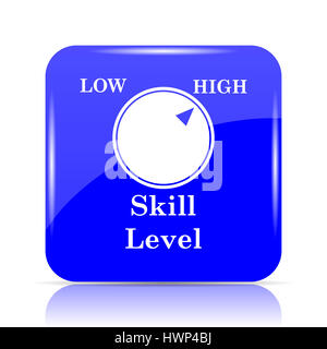 Skill level icon. Skill level website button on white background Stock ...