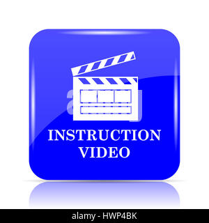 Instruction video icon. Instruction video website button on low poly ...