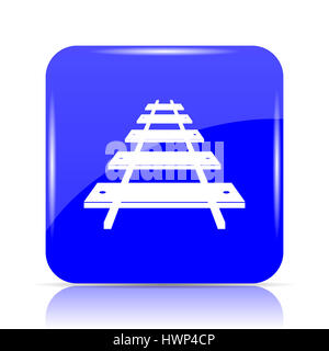 Rail road icon. Rail road website button on green low poly background ...