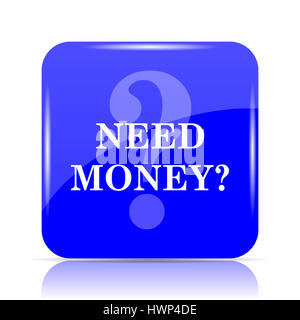 Need money icon. Need money website button on white background Stock ...
