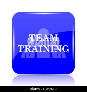Team training icon. Team training website button on low poly background ...
