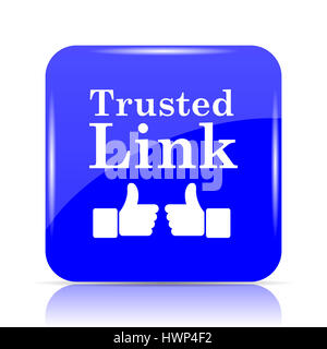 Trusted link icon. Trusted link website button on white background ...