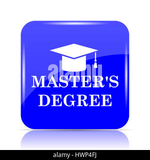 Master's degree icon. Master's degree website button on white ...