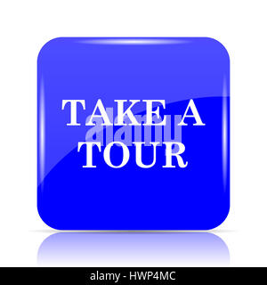 Take a tour icon. Take a tour website button on white background Stock ...