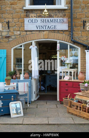Old Shambles Vintage Shop at Sherborne, Dorset, England UK in April ...