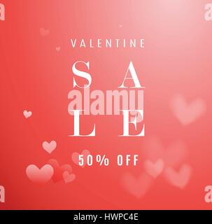 Valentine's Day sale template illustration. Special discount promotion ...
