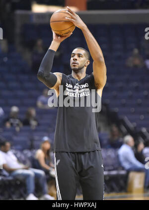 San Antonio Spurs forward LaMarcus Aldridge, rear, goes up for a shot ...