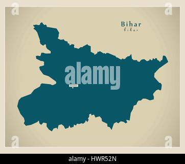Bihar, India. Simple vector map. State shape. Solid style. Border of Bihar. Vector illustration ...