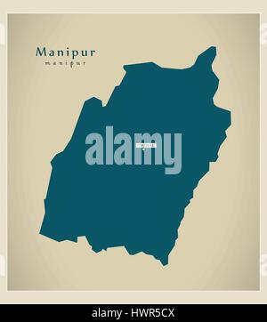 Symbol Map of the State Manipur (India). Abstract map showing the state ...