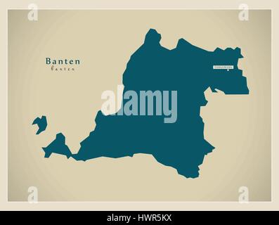 Symbol Map of the Province Banten (Indonesia). Abstract map showing the ...