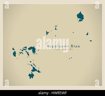 Map of Indonesia with the provinces, Riau Islands is highlighted Stock ...