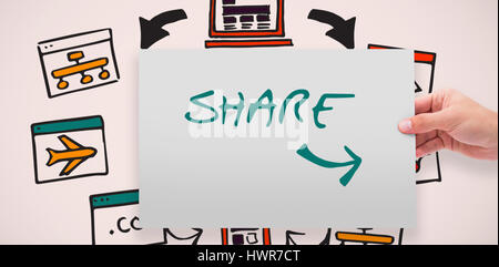 Hand showing card against neutral background Stock Photo - Alamy