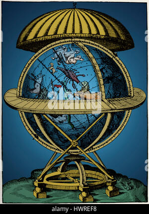 Thycho Brahe made celestial globe in 1580s. About 1.6 meter in radius ...