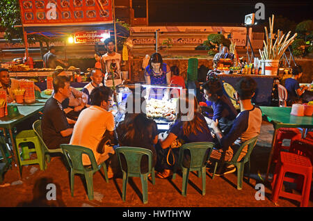 Patrons eat at the new night market in Yangon, Myanmar Stock Photo - Alamy