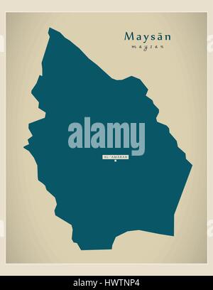 Al Amarah city map, Iraq - Topographic vector map poster Stock Vector ...