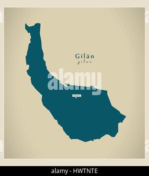 Map of Gilan, a province of Iran Stock Vector Image & Art - Alamy