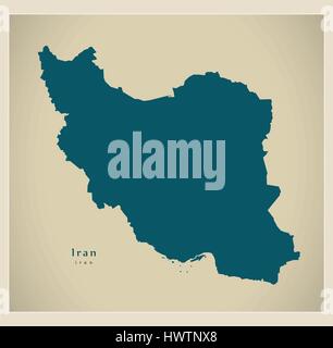 Iran map in modern style with flag of Iran on left side. Vector ...