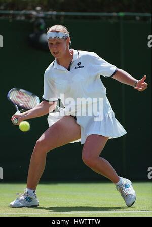 ANKE HUBER WIMBLEDON 05 July 1995 Stock Photo - Alamy