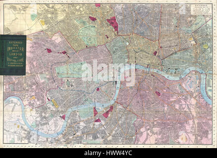 The 1892 Smith's Pocket Map of London is a compact and detailed antique ...