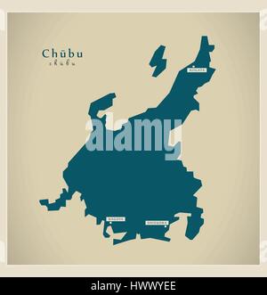 japan region chubu map Stock Vector Image & Art - Alamy