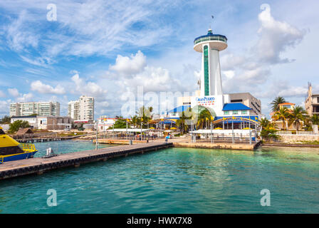 Puerto Juarez in Cancun at Riviera Maya of Mexico port control tower ...