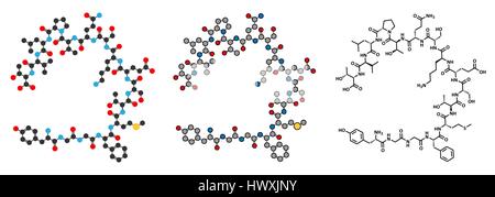 Alpha-endorphin, molecular model Stock Photo - Alamy