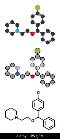 Cloperastine cough suppressant drug molecule. Skeletal formula Stock ...