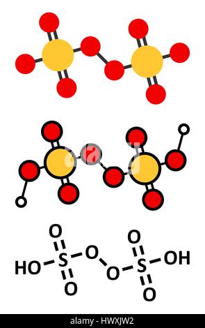Peroxydisulfuric acid oxidizing agent molecule. Skeletal formula Stock ...