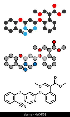 Azoxystrobin fungicide molecule. Skeletal formula Stock Vector Image ...
