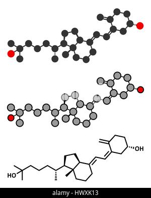 Calcifediol (calcidiol, 25-hydroxyvitamin D) molecule. Blood marker of ...