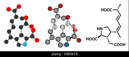 Domoic acid algae poison molecule. Responsible for amnesic shellfish ...